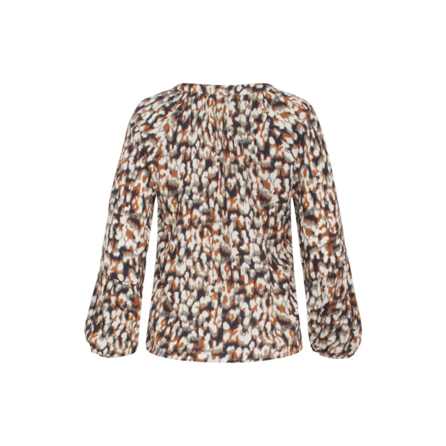 Smashed Lemon Dames chique v-hals top met abstract animal print