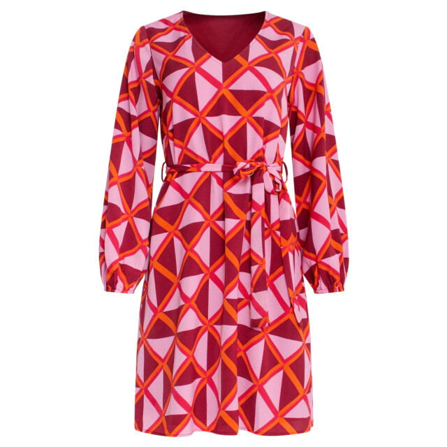 Smashed Lemon Dames grafische jurk met v-hals 23502